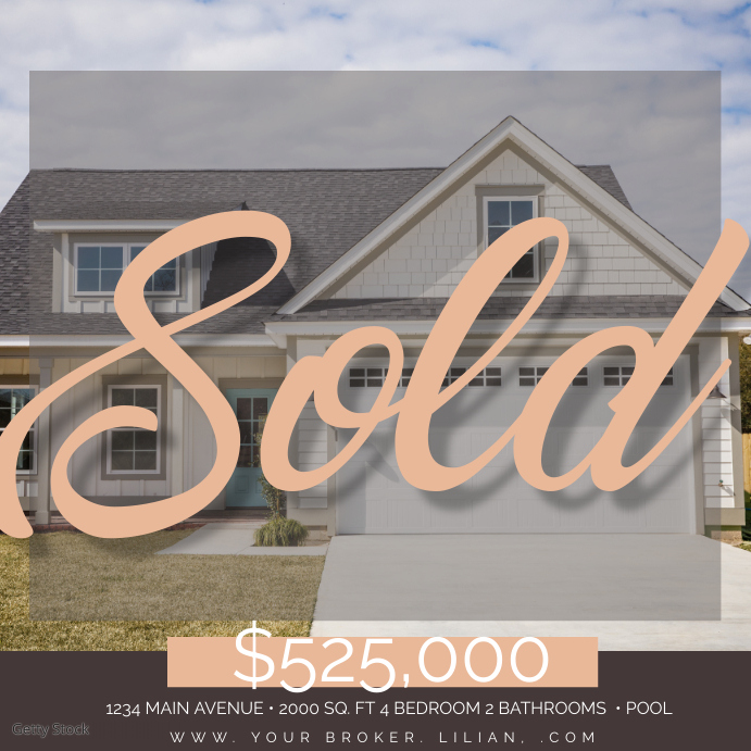 Copy of Sold Home Realtor Broker Template Post | PosterMyWall