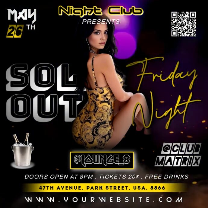 Copy of SOLD OUT FRIDAY NIGHT PARTY TEMPLATE | PosterMyWall