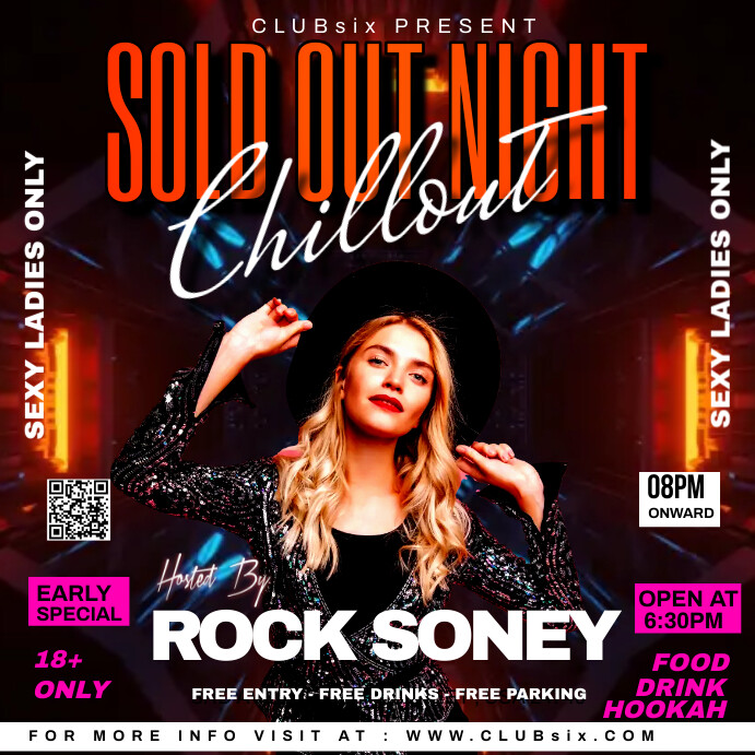 sold out night chillout party Template | PosterMyWall