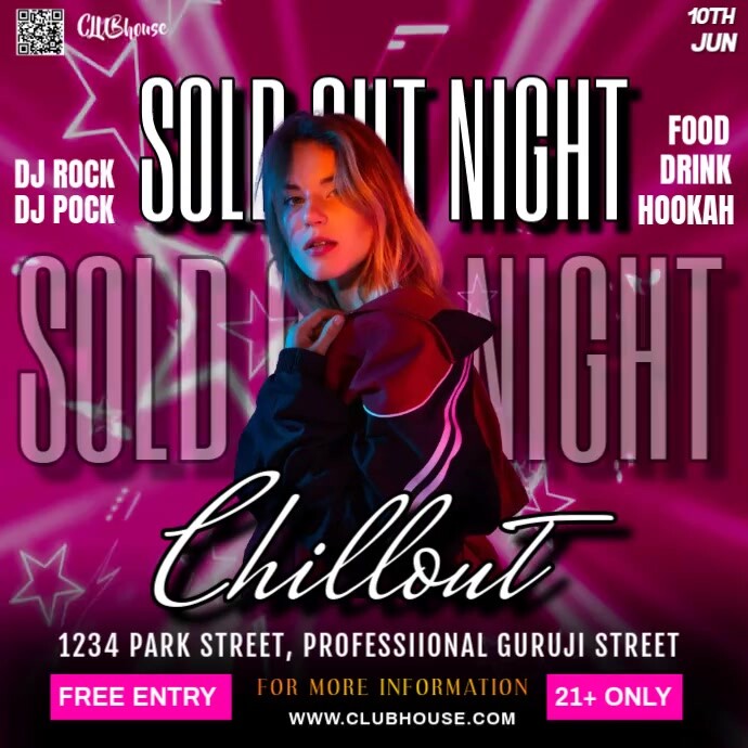 Plantilla de sold out night chillout party | PosterMyWall
