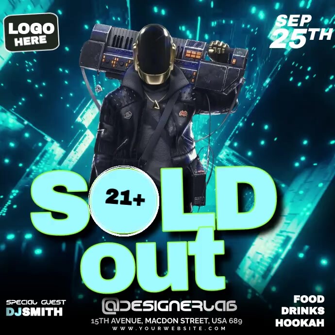 Sold Out Party Template | PosterMyWall