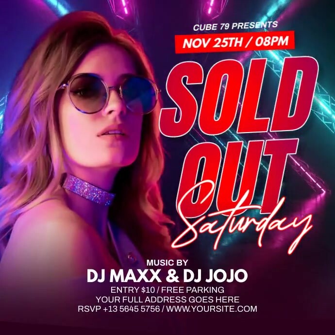 Plantilla de Sold out saturday | PosterMyWall