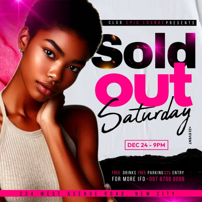 Sold Out Saturday party club flyer Template | PosterMyWall