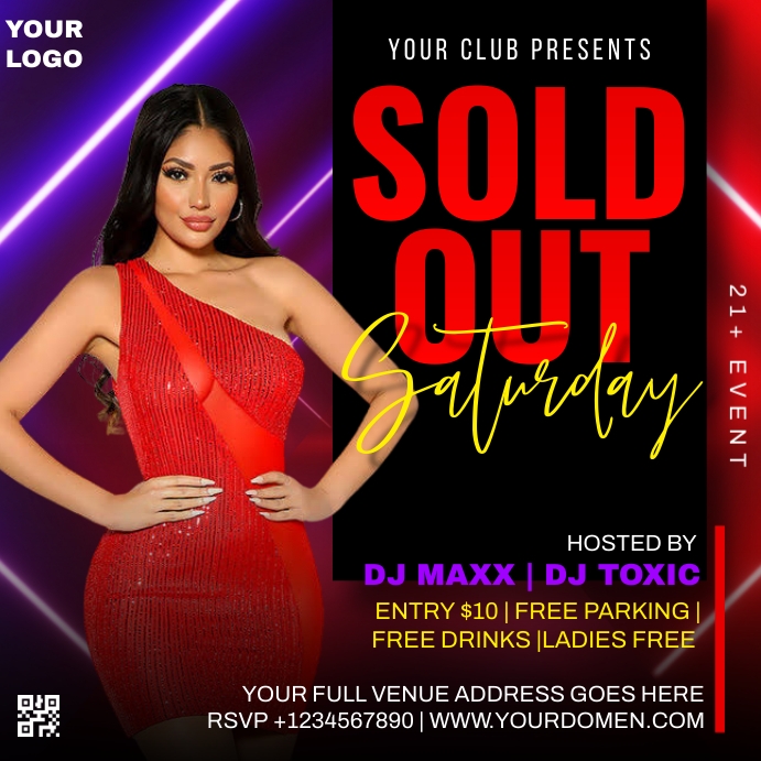Sold out Saturday party Template | PosterMyWall