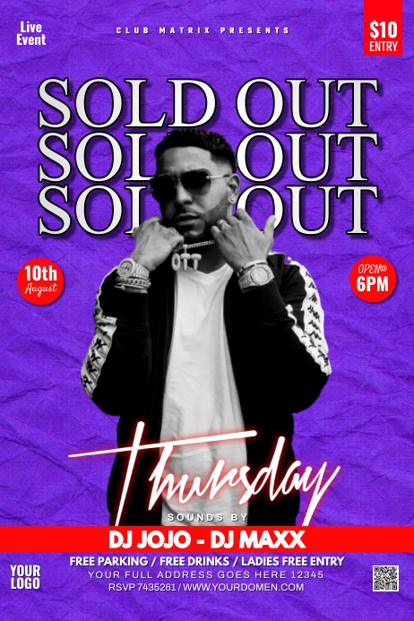 Sold out thursday Template | PosterMyWall