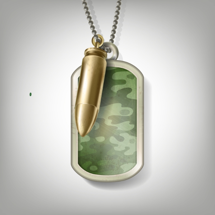 Copy of Soldier camouflage metal tag with bullet chai | PosterMyWall
