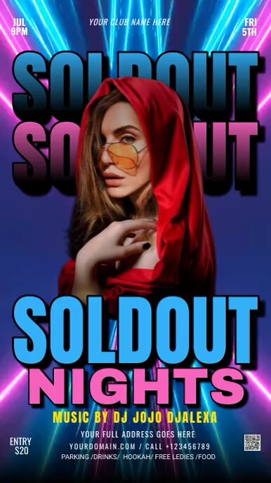 SOLDOUT NIGHTS Template | PosterMyWall