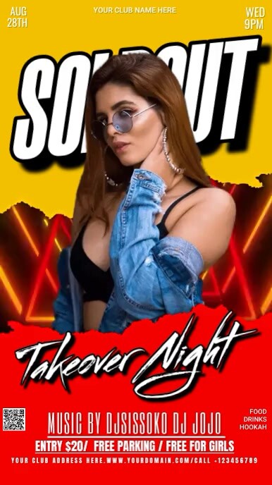 SOLDOUT TAKEOVER NIGHT Template | PosterMyWall