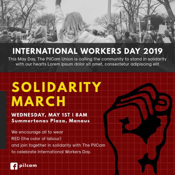 Copy of Solidarity Worker's March Instagram Post Template | PosterMyWall