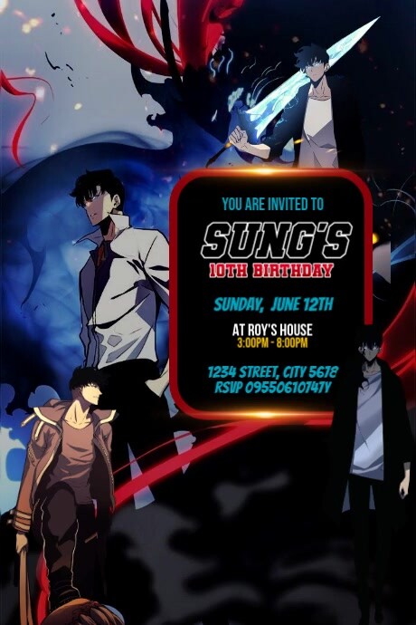 Solo Leveling Birthday Poster Template | PosterMyWall