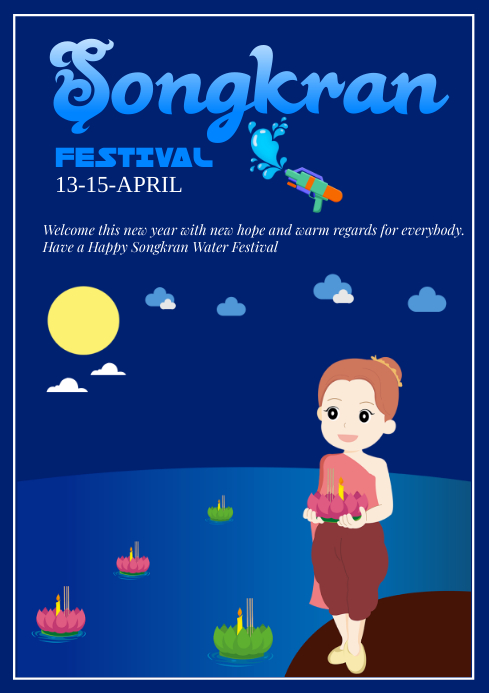 Songkran festival Template | PosterMyWall