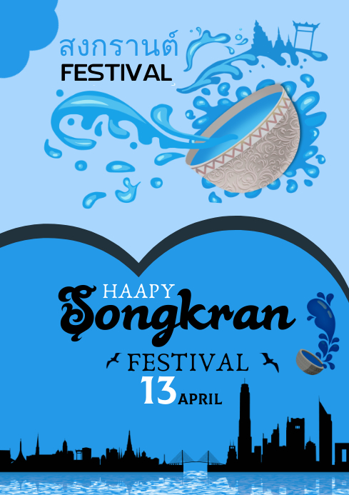 Songkran festival Template | PosterMyWall