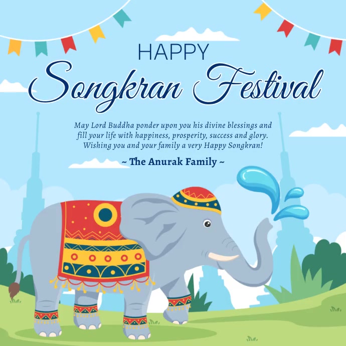Songkran Greeting Template | PosterMyWall