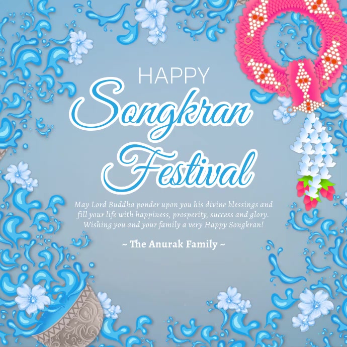 Songkran Greeting Template | PosterMyWall