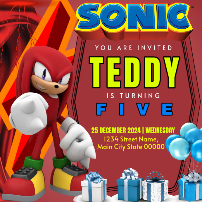 Sonic Birthday Instagram Post Template | PosterMyWall