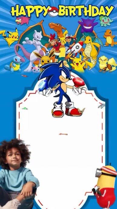 Sonic Birthday Invitation Template | PosterMyWall