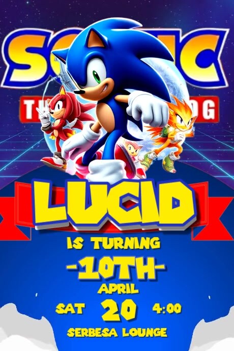Sonic Birthday Layout Video Template | PosterMyWall