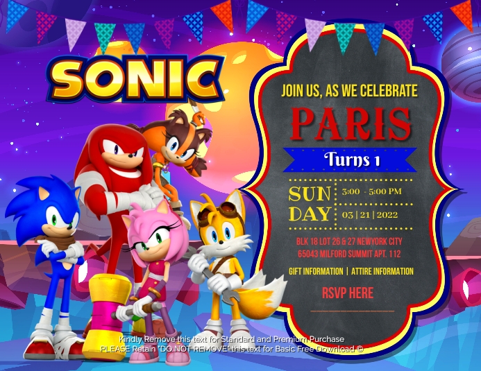 Sonic Template | PosterMyWall