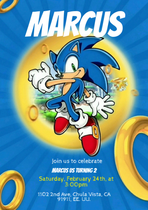 Plantilla de Sonic invitation | PosterMyWall