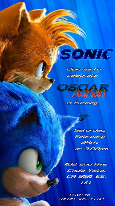 Invitación SONIC Template | PosterMyWall