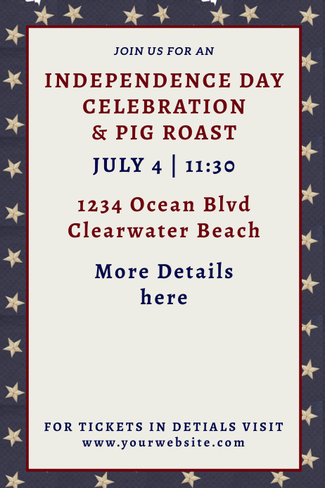 SOPHISTICATED JULY 4TH CELEBRATION INVITATION Template | PosterMyWall