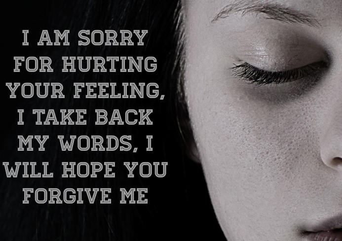 SORRY AND WORDS QUOTE TEMPLATE | PosterMyWall