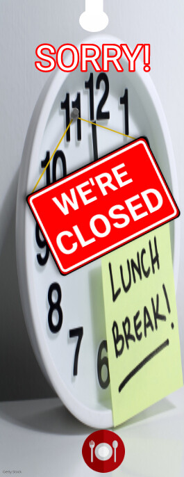 Sorry Out for Lunch Template | PosterMyWall