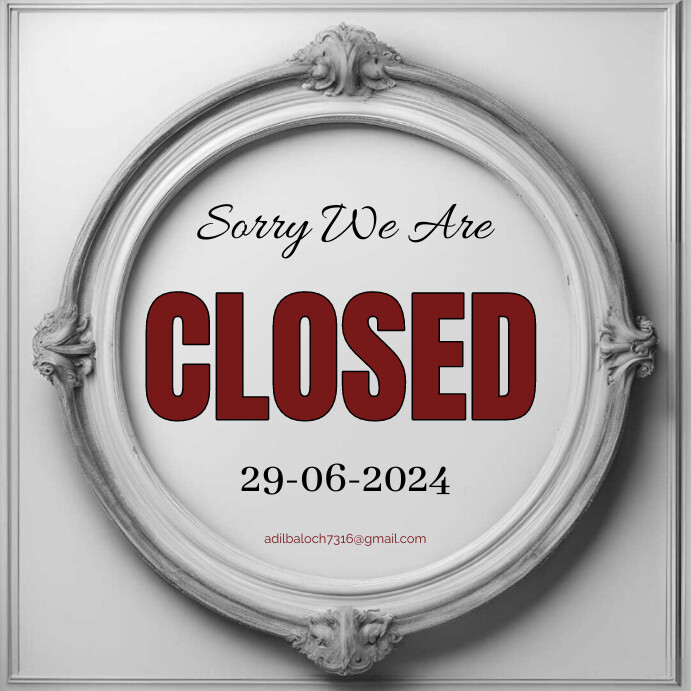 Sorry we're closed Template | PosterMyWall