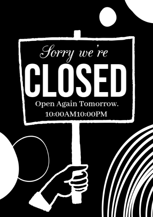 Sorry we're closed Template | PosterMyWall