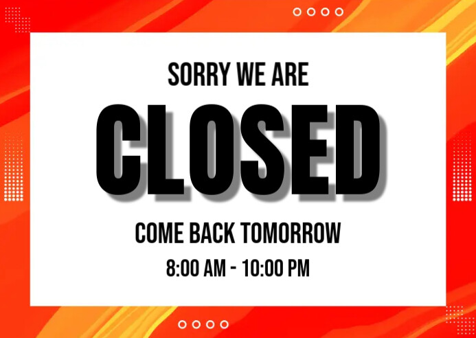 Sorry we're closed Template | PosterMyWall