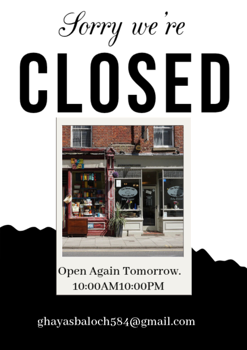Sorry we're closed Template | PosterMyWall