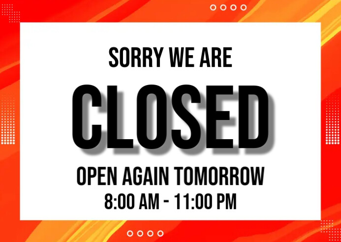 sorry we're closed Template | PosterMyWall