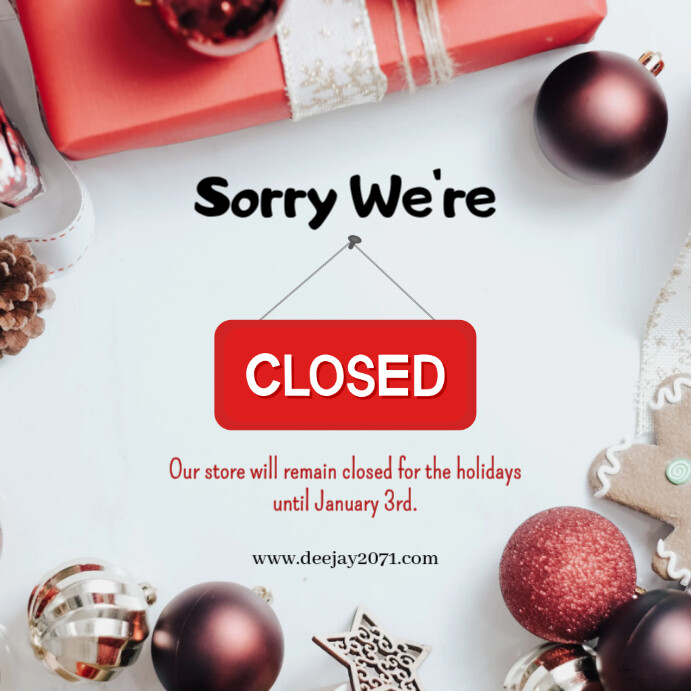 Sorry we're Closed on Christmas Template | PosterMyWall