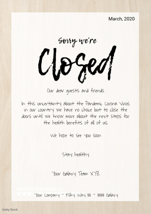 Copy of Sorry we're Temporarily closed flyer poster | PosterMyWall