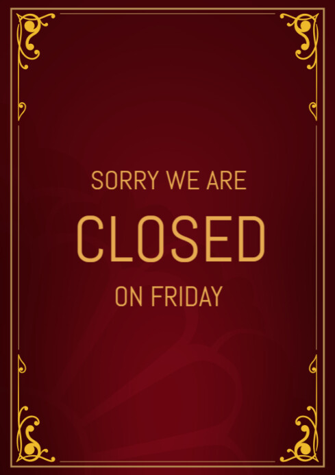 Sorry we are closed Template | PosterMyWall