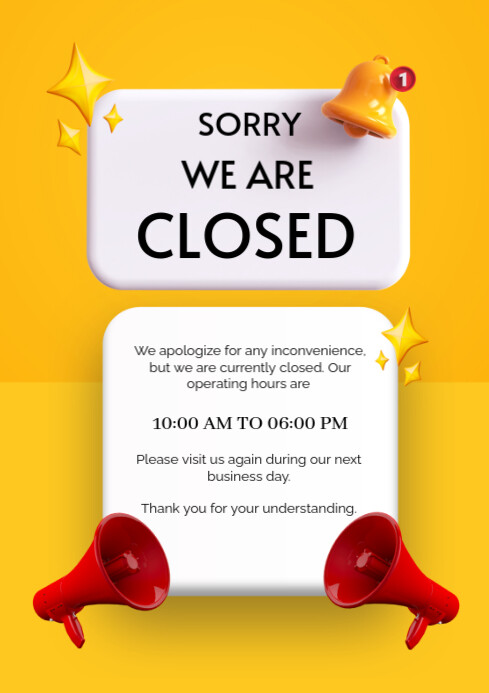Sorry we are closed Template | PosterMyWall