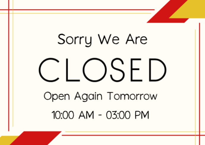 Sorry we are closed Template | PosterMyWall