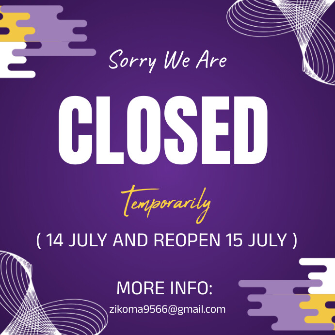 Modèle Sorry we are closed | PosterMyWall