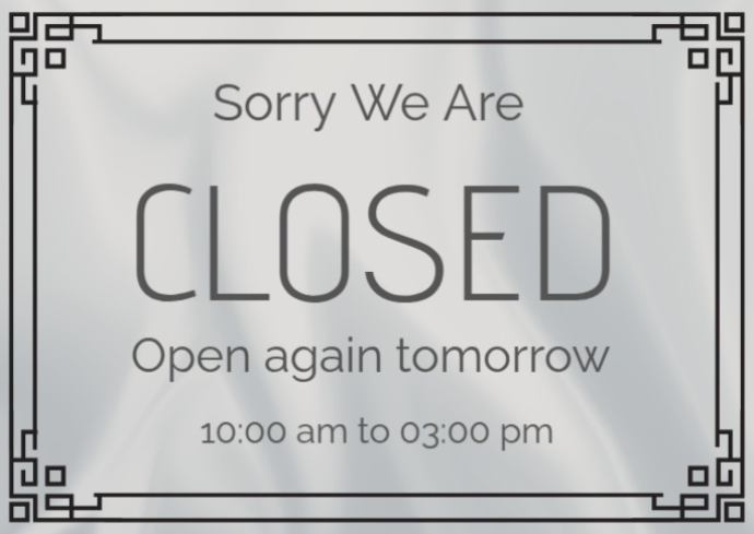 Sorry we are closed Template | PosterMyWall