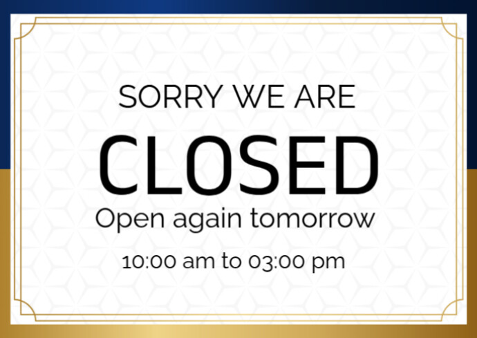 Sorry we are closed on Friday Template | PosterMyWall