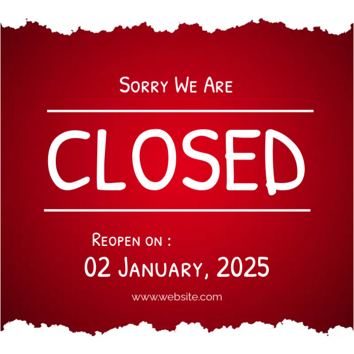 Sorry we are closed Poster Template | PosterMyWall