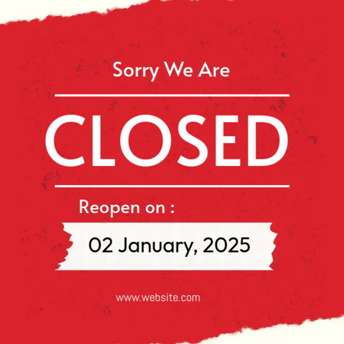 Sorry we are closed Poster Template | PosterMyWall