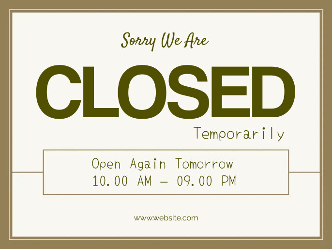 Plantilla de Sorry we are closed Poster | PosterMyWall