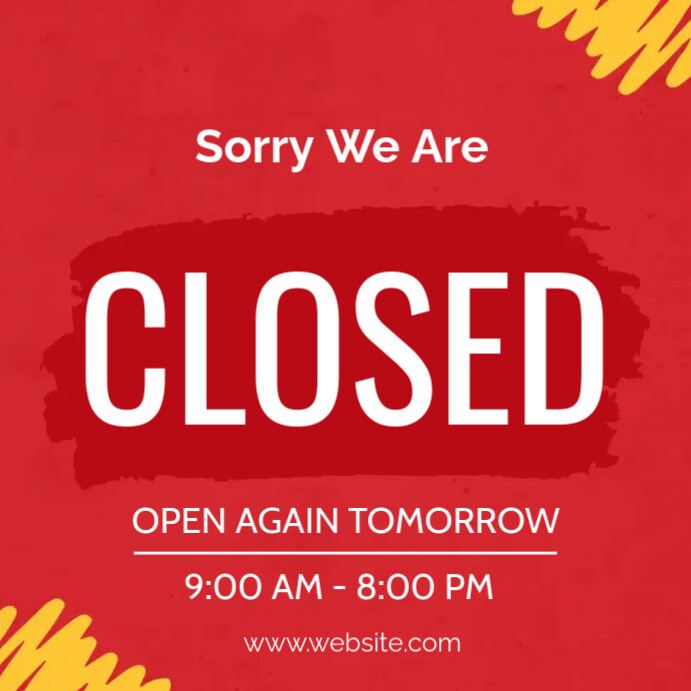 Plantilla de Sorry we are closed Poster | PosterMyWall