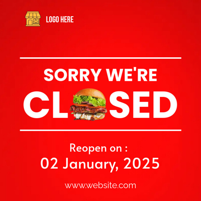 sorry we are closed temporarily Template | PosterMyWall