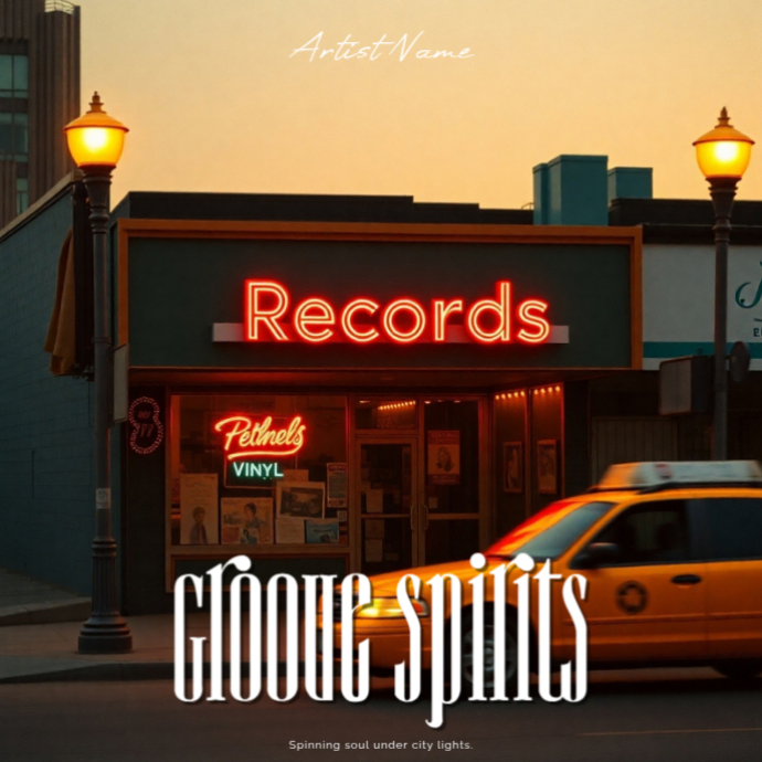 Soul City Vinyl Nights – Retro Record Shop Album Cover Template ...