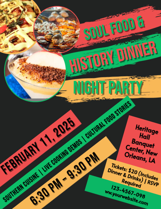 SOUL FOOD & HISTORY DINNER NIGHT Template | PosterMyWall