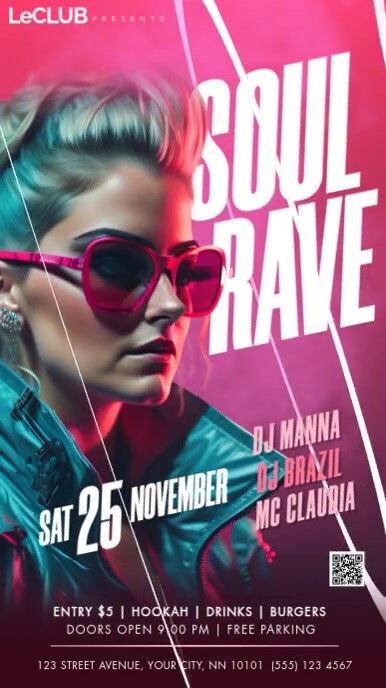 Soul Rave edm party instagram story ad Template | PosterMyWall