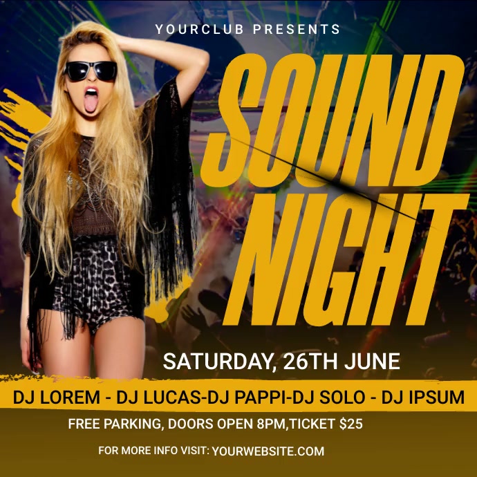 Sound night party Template | PosterMyWall