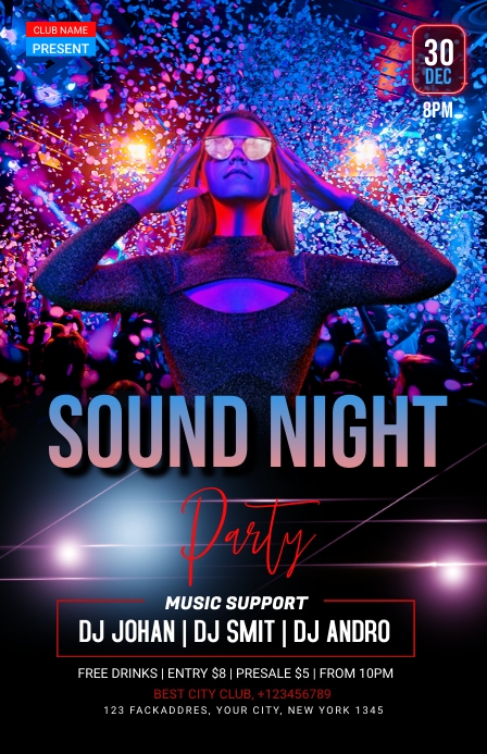 Sound Night Party Template | PosterMyWall